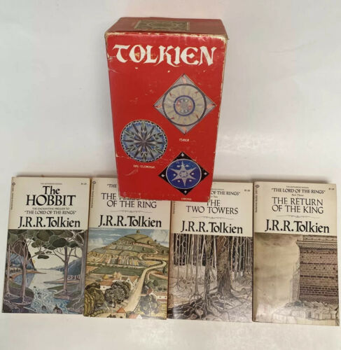 TolkienGuide - JRR Tolkien Lord Of The Rings Red Box Book Set & Hobbit ...